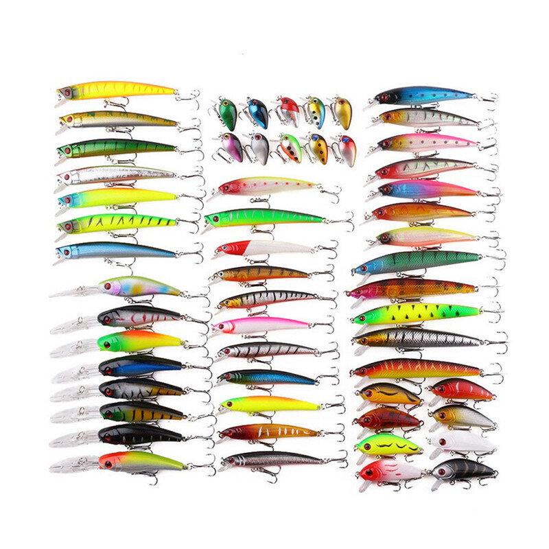 Mixed Models Fishing Lures Set Minnow Lure Crank Baits Tackle Treble ...
