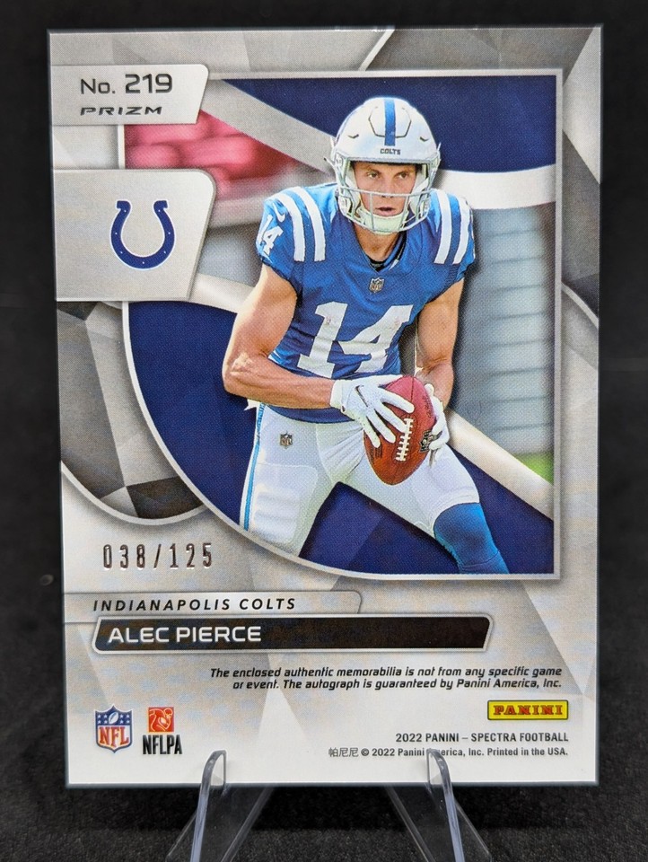 2022 Panini Spectra - Rookie Patch Autographs Alec Pierce Prizm /125 ...