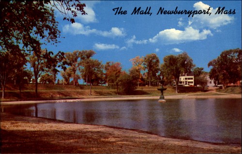 The Mall Newburyport Massachusetts~ pond fountain~ 1960s vintage ...