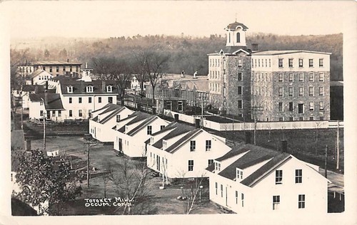 OCCUM, NORWICH, CT ~ TOTOKET COTTON FACTORY OVERVIEW, REAL PHOTO PC ~ c ...