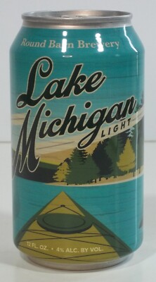 Lake Michigan Light Blonde Ale 12 oz Beer Can Round Barn Brewery Baroda ...