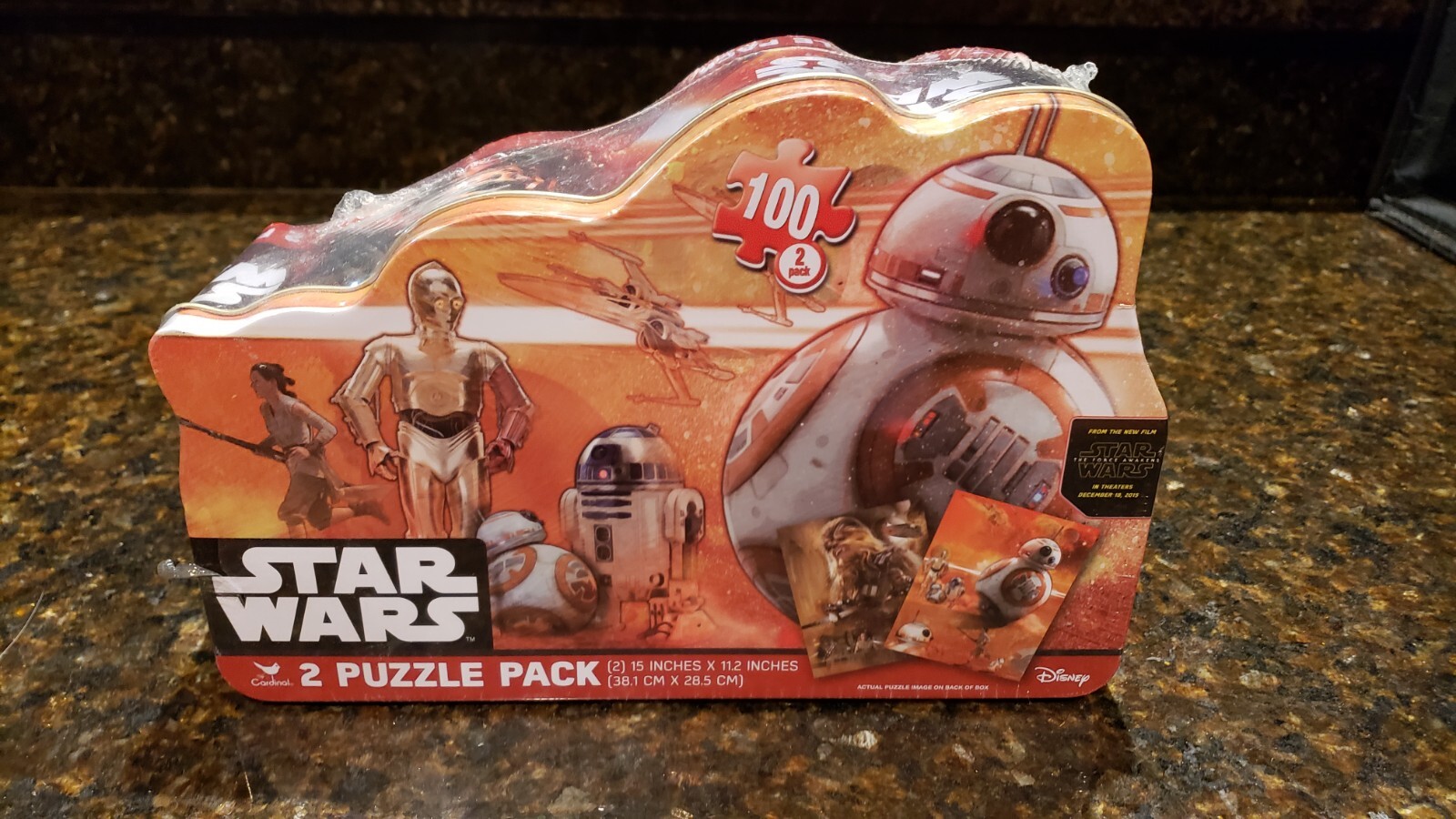 Star Wars 2 Pack Puzzle BB8 & Chewbacca 100 Pieces Collectors Metal Tin ...