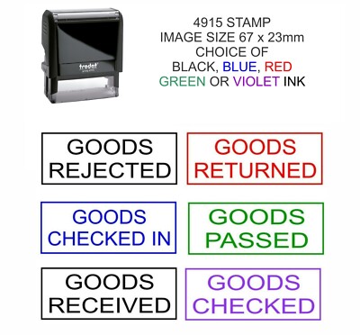 GOODS IN SELF INKING RUBBER STAMP, RETURNED PASSED REJECTED RECEIVED ...