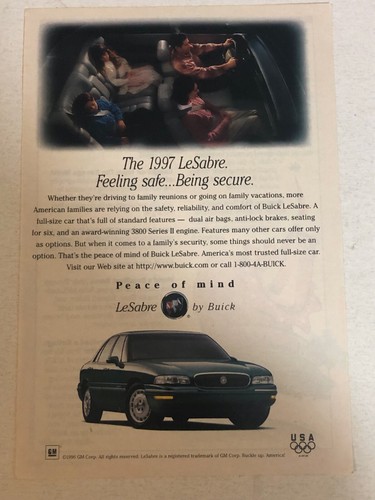 1997 Buick LeSabre Car Vintage Print Ad pa27 | eBay