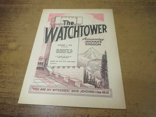 the WATCHTOWER Jehovah's Witness Journal 1970 December 1 | eBay