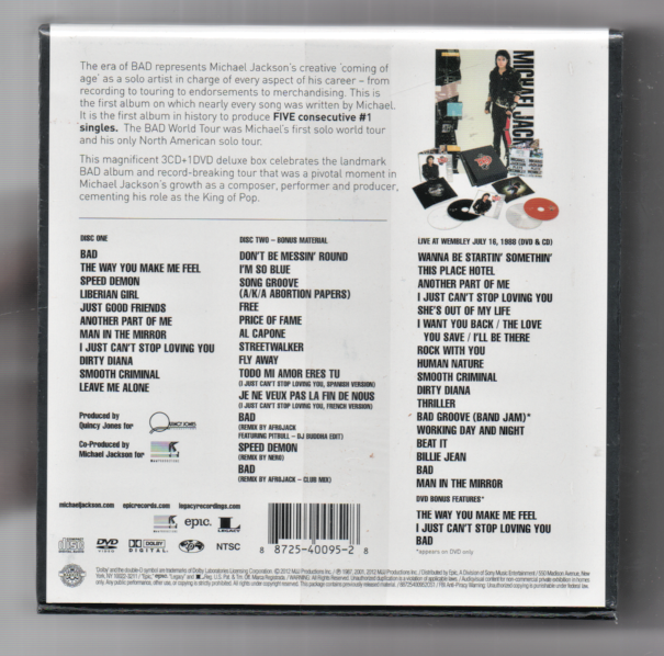 Bad%3A+25th+Anniversary+%5B3CD%2F1DVD%5D+%5BDeluxe+Edition%5D+%5BBox ...