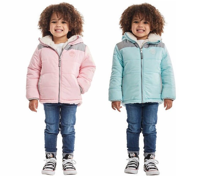 Girl's Size 6T Gerry Pink Gray Reversible Hooded Jacket Fleece Faux Fur ...