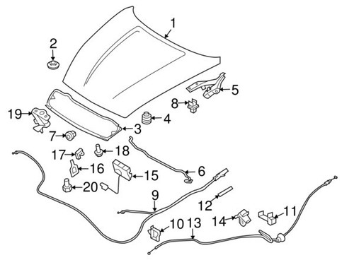 65401-1EA0A Nissan Hinge assy-hood, lh 654011EA0A, New Genuine OEM Part ...