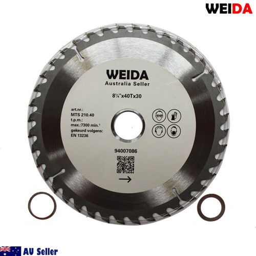 210mm Wood Circular Saw Blade Cutting Disc 8-1/4” 40T Bore 30/25.4mm 2 ...
