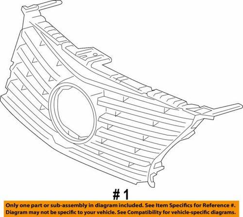 53112-53051 Toyota Grille, radiator, inside 5311253051, New Genuine OEM ...