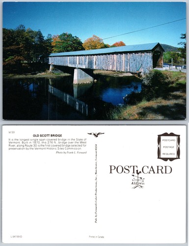 Old Scott Bridge Vermont Postcard | eBay