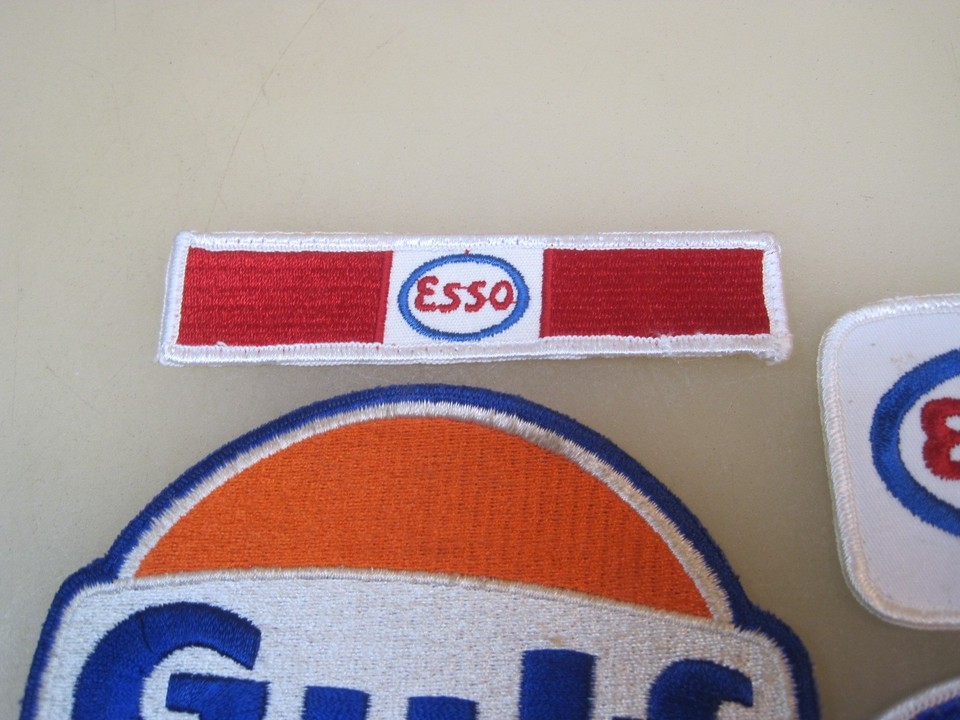 Vintage Gas Service Stations Uniform Patches ESSO, GULF, FINA B8135 | eBay