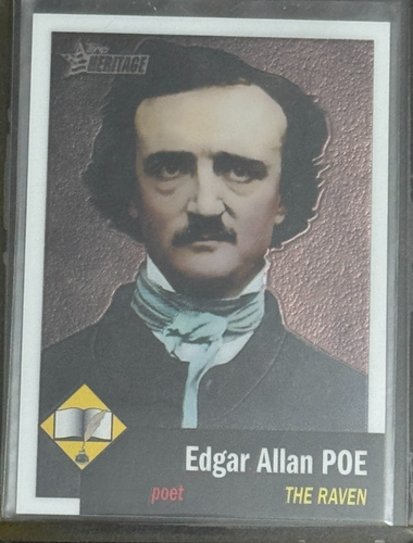 Edgar Allan Poe 2009 Topps Heritage Chrome #C4 SP /1776 The Raven Poet ...