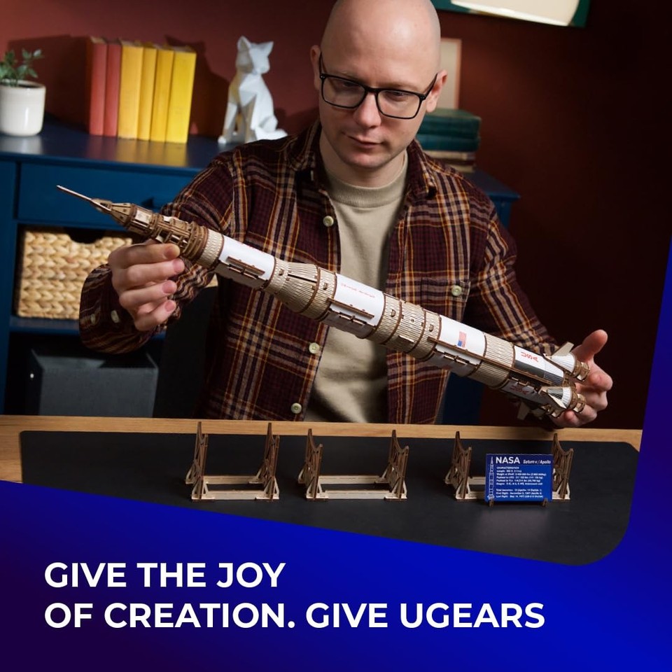 NASA Saturn V Model Rocket Kit - Space Ship Model Kits for Adults - 3D ...