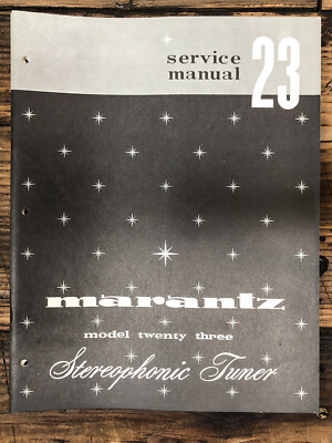Marantz Model 23 Tuner Service Manual *Original* | eBay
