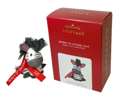 Hallmark 2021 Born to Stand Out Zebra Baby's First Xmas Keepsake ...