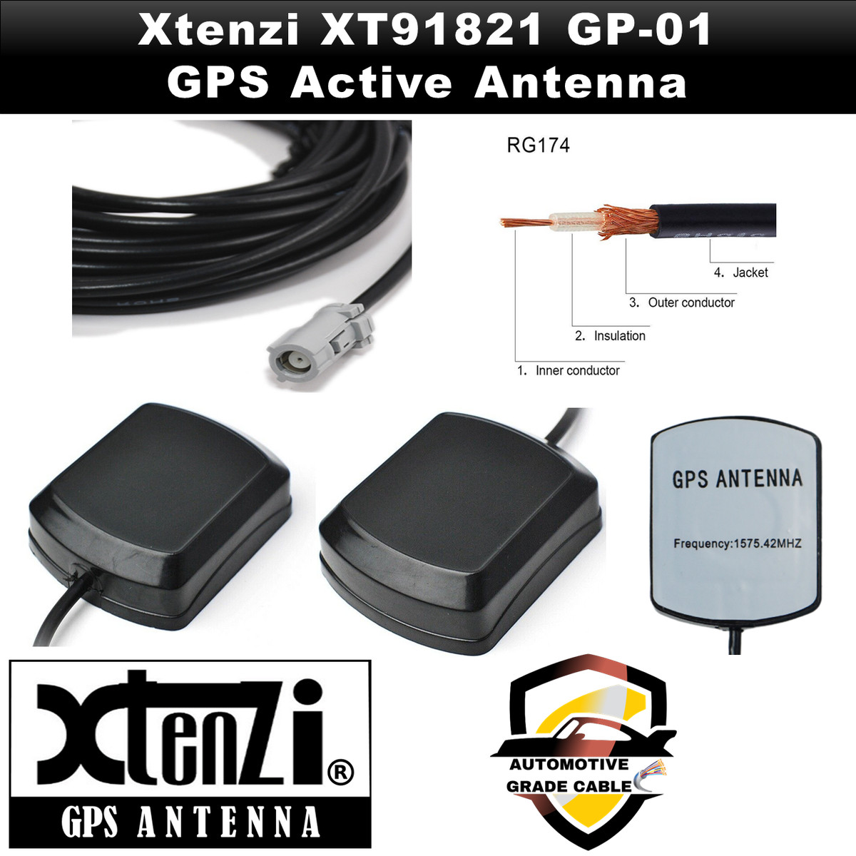 Jvc Gps Antenna GPS/ DAB+/ FM/ AM Vehicle Roof Mount Shark Fin Aerial