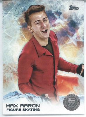 2014 Topps US Olympic SILVER MEDAL MAX AARON Figure Skating Competition ...