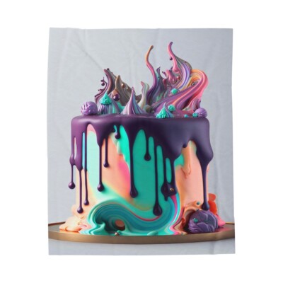 Melting Cake Velveteen Plush Blanket | eBay