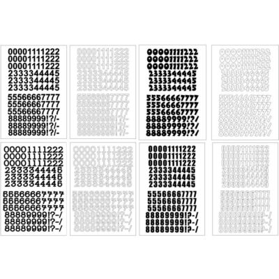 Weatherproof Sticky Number Decals Vinyl Stickers 4 Fonts 6 Sizes 6 ...
