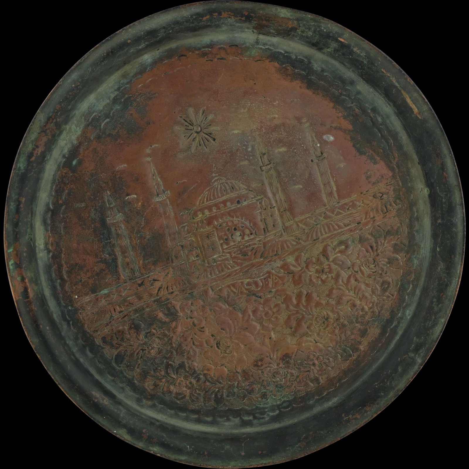 Rare Handcraft copper engraving of Istanbul's Hagia Sophia Church ...