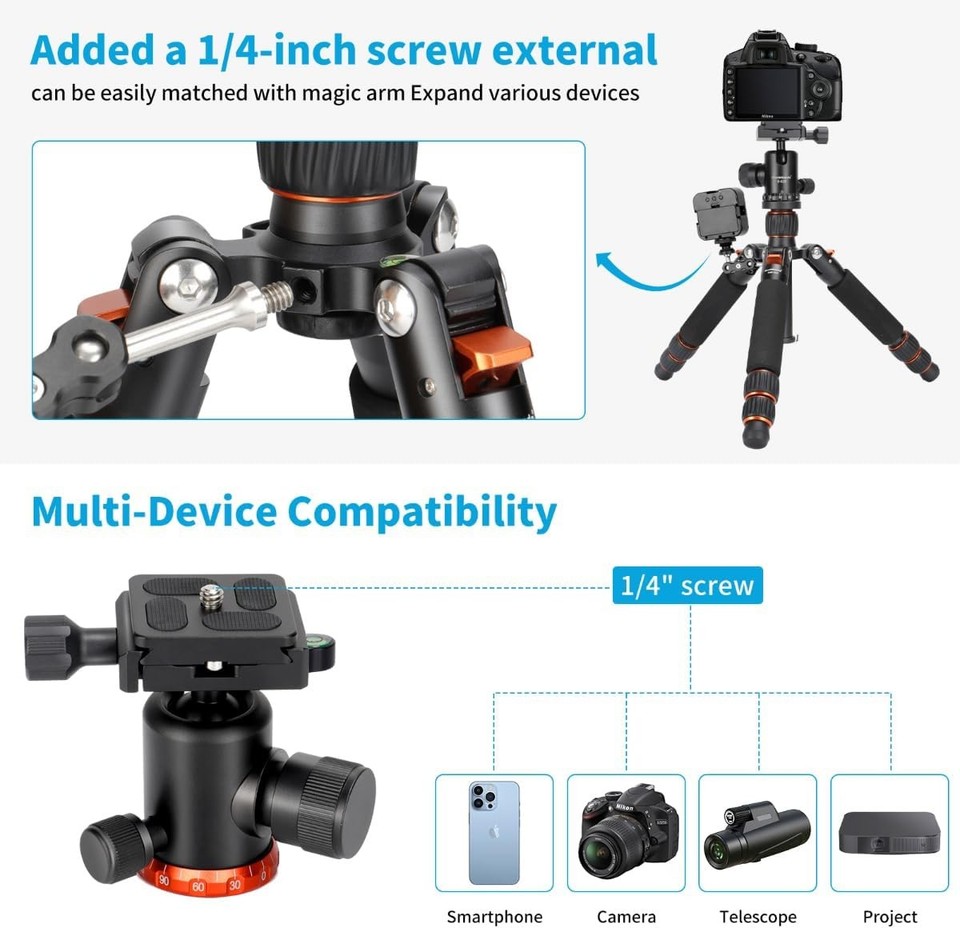 Koolehaoda Mini Desktop Tripod Portable Camera Tripod Adjustable Desk ...