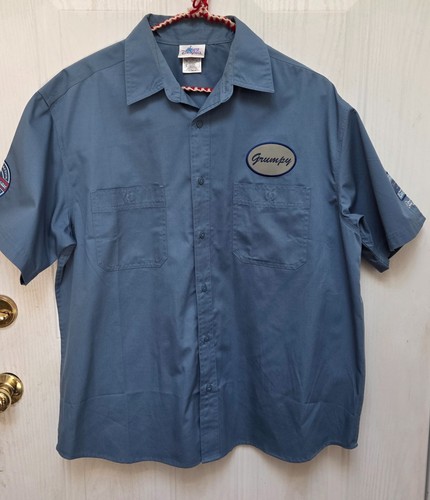 Walt Disney Grumpy World Gas & Grease Mechanic Shop Work Shirt XL | eBay