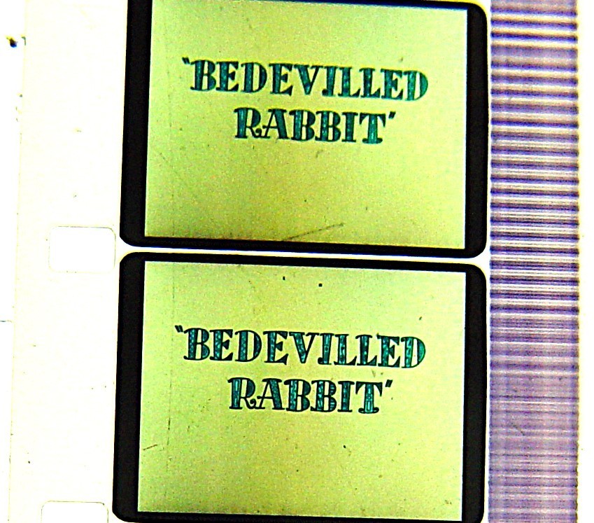16MM CARTOON: "BEDEVILLED RABBIT", BUGS & TAZ. BEAUTIFUL LOW FADE PRINT ...