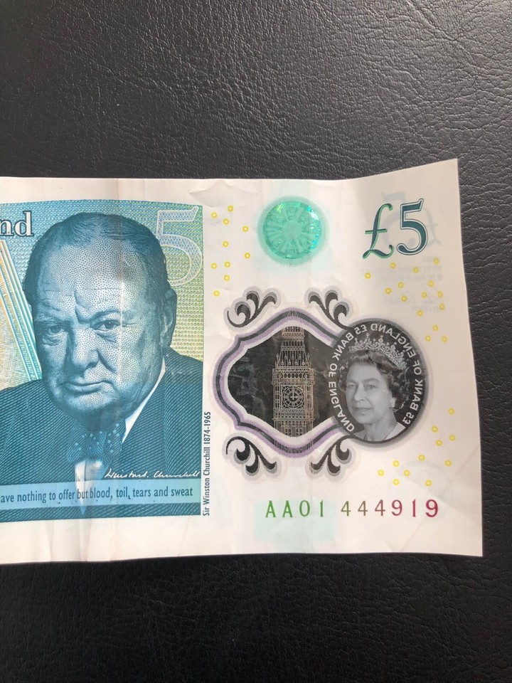 Rare £5.00 Five Pound Note Polymer AA01 444919 | eBay UK