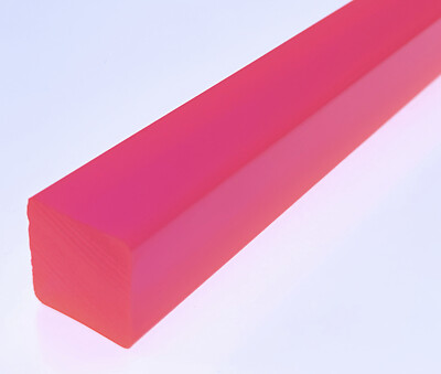 1” x 1" x 36" INCH SQUARE CLEAR PINK ACRYLIC FLUORESCENT ROD AQUARIUM ...