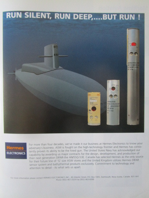 1998 PUB HERMES ELECTRONICS ASW SUBMARINE DIFAR SENSOR AN/SSQ-53E ...