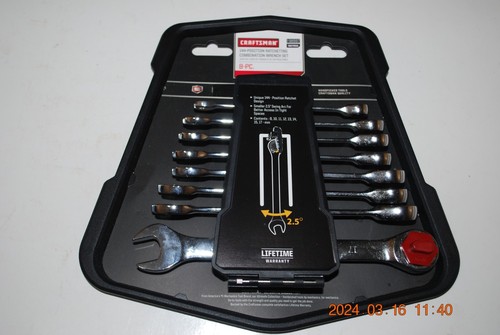 NEW CRAFTSMAN 8-PC 144 POSITION RATCHETING COMBINATION WRENCH SET ...
