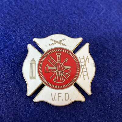 VINTAGE FIREFIGHTER FIRE FIGHTER FIRST RESPONDER MINI SHIELD LAPEL PIN ...