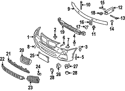 BMW X3 X4 14-16 NEW GENUINE FRONT M SPORT BUMPER LOWER CENTRE GRILL ...