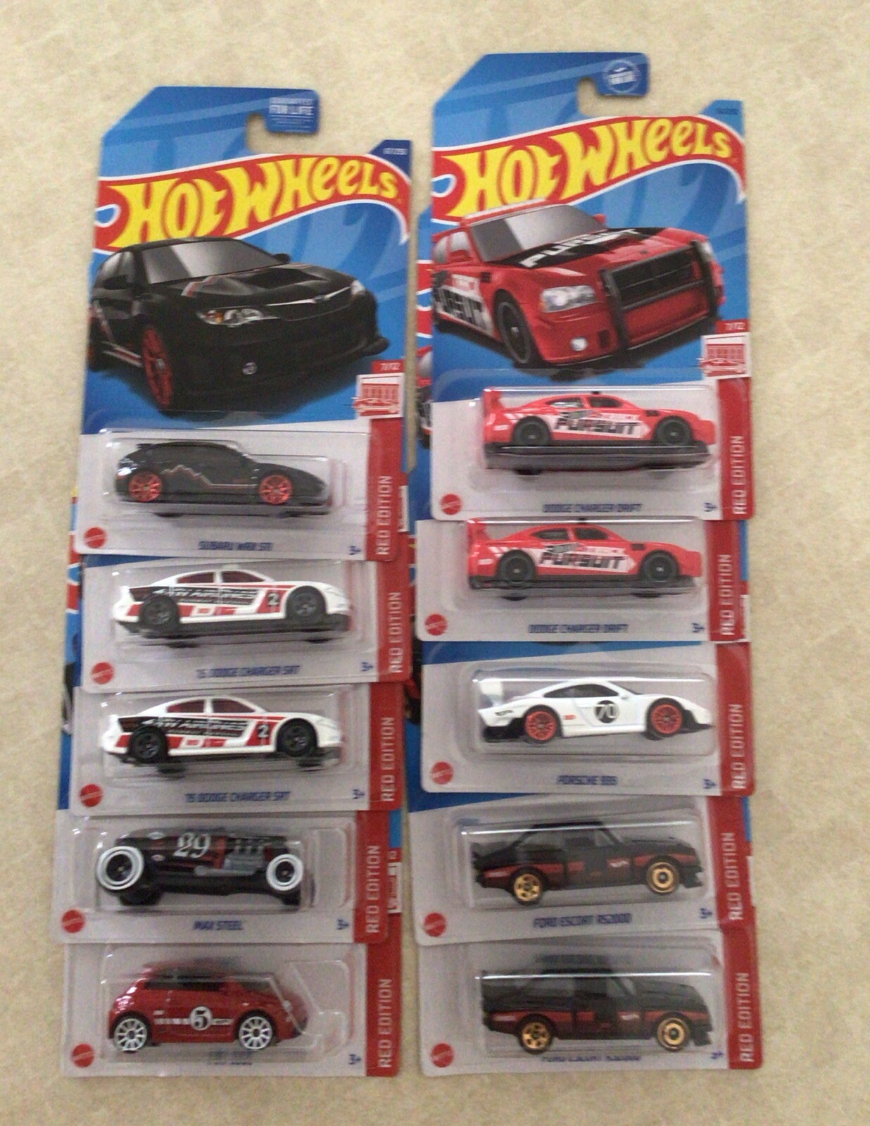 Hot Wheels Target Red Edition 18 Camaro,Tesla, DeLorean, Porsche, Lot ...