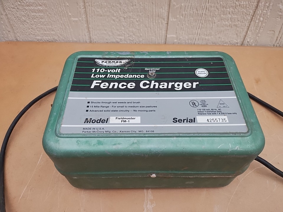 Parmak Fence Charger Fieldmaster FM-1 Precision 110V Low Impedence 15 ...