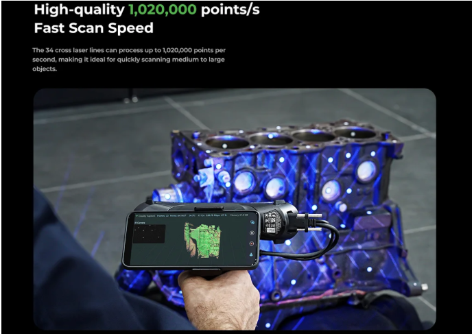 Creality RaptorX 3D Scanner For CAD Designer 0.02mm Accuracy High ...