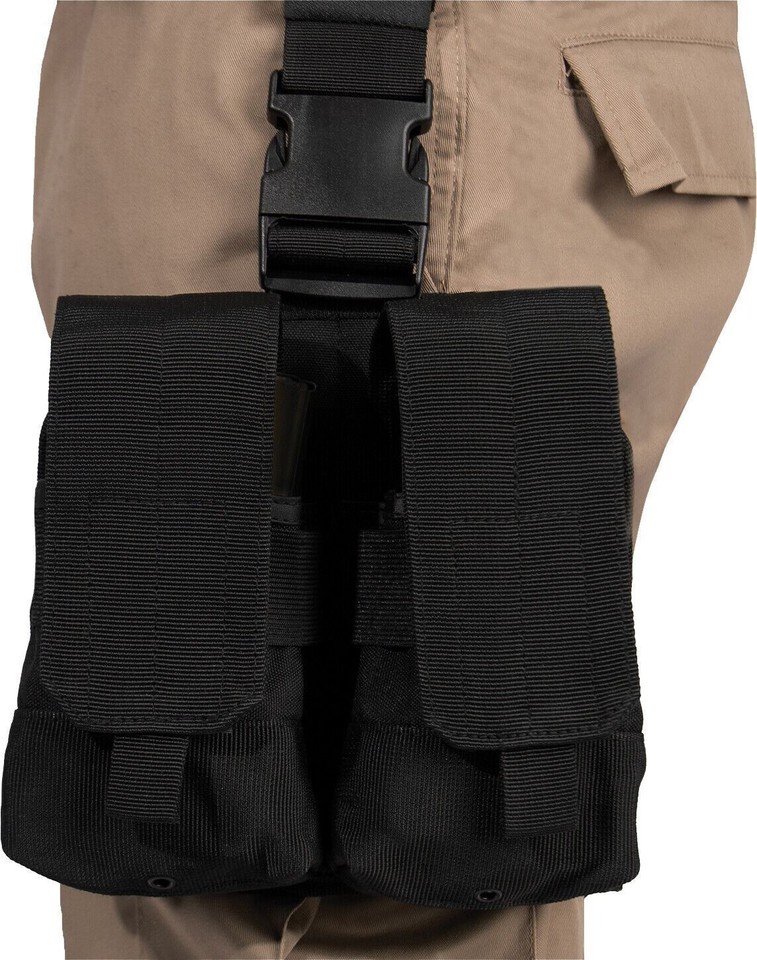 Drop Leg Double Mag Pouch Army Thigh Strap Gun Pistol Mag Pouch | eBay
