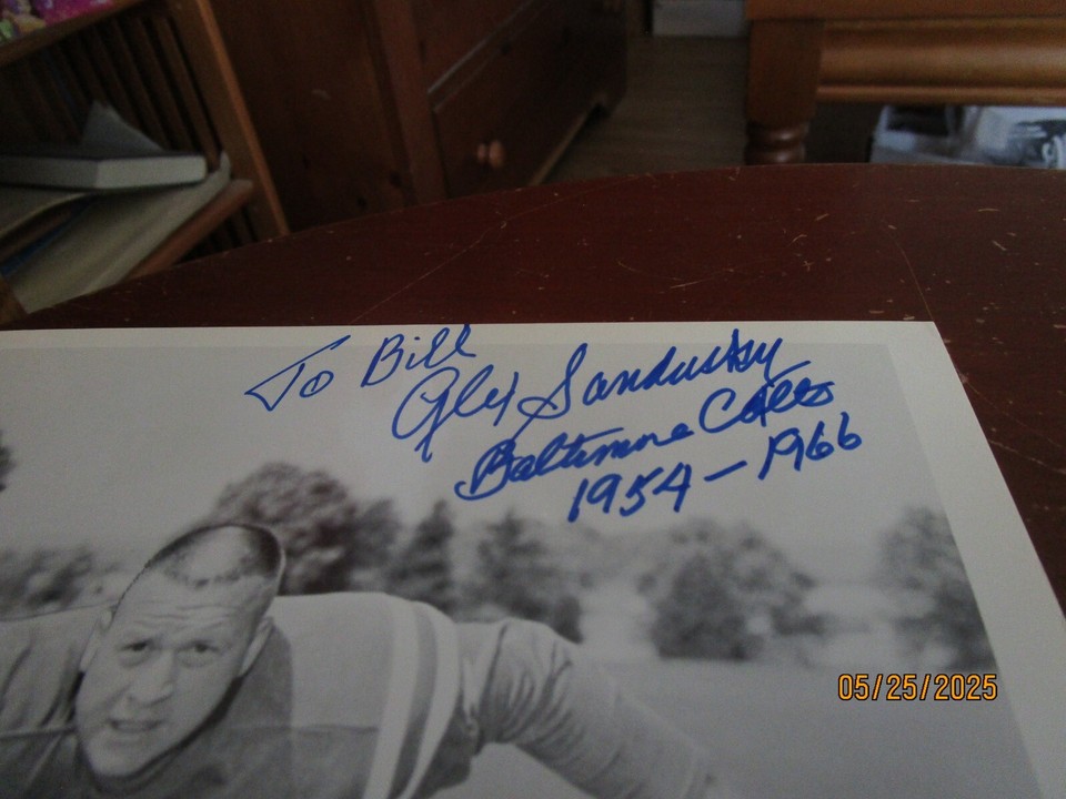 Alex Sandusky Baltimore Colts Signed Vintage 8X10 Football Photo To ...
