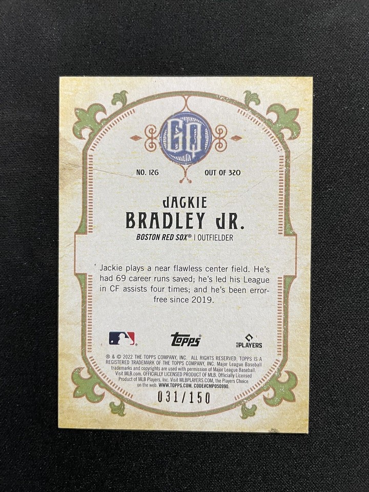 2022 Topps Gypsy Queen Jackie Bradley Jr Aqua /150 Red Sox | eBay