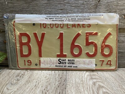 New, Old Stock Minnesota License Plate Set 1974 Pair BY 1656 MN ‘74 ...