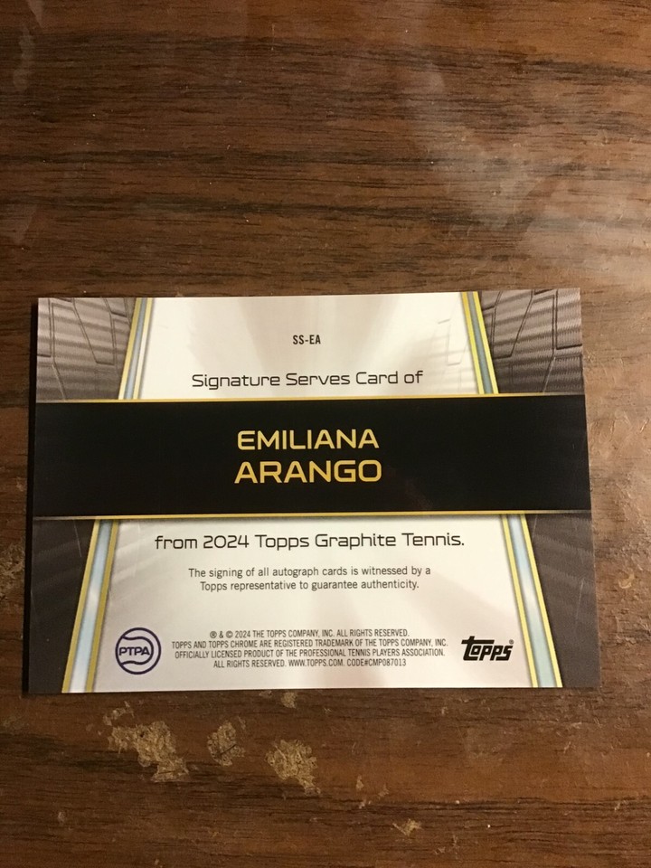 Emiliana Arango 2024 Topps Graphite Signature Serves | eBay
