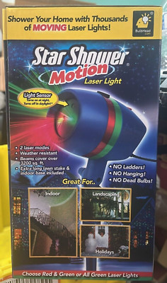 BulbHead Star Shower Motion Laser Lights Projector Christmas Red And ...
