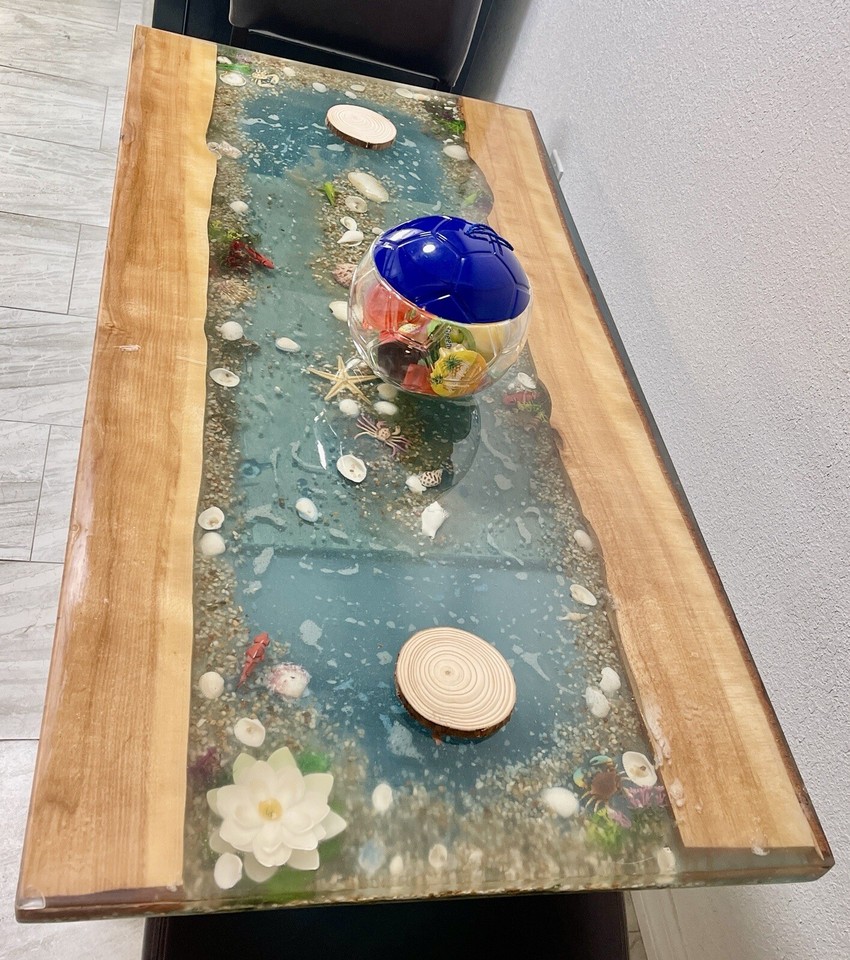 Epoxy Tropical Ocean Table - Handmade | eBay