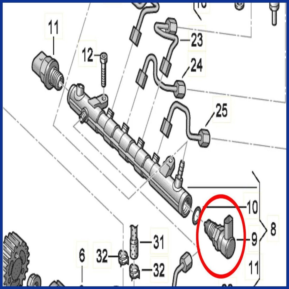FUEL RAIL PRESSURE RELIEF VALVE Fits VOLVO 2.0 TDi D3 D4 D5 ...