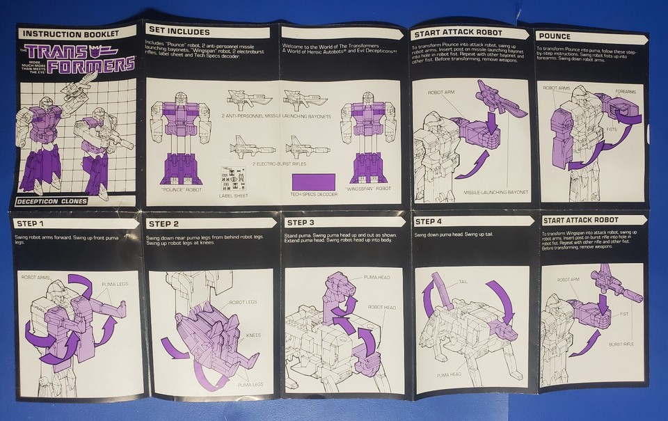 Transformers Instruction Booklet: Decepticon Clones | eBay