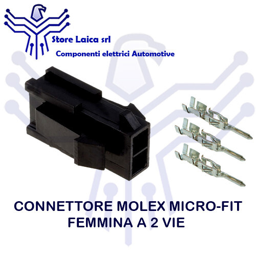 Molex Micro-Fit 2 Way Connector Kit Complete M/F With Terminals Auto ...