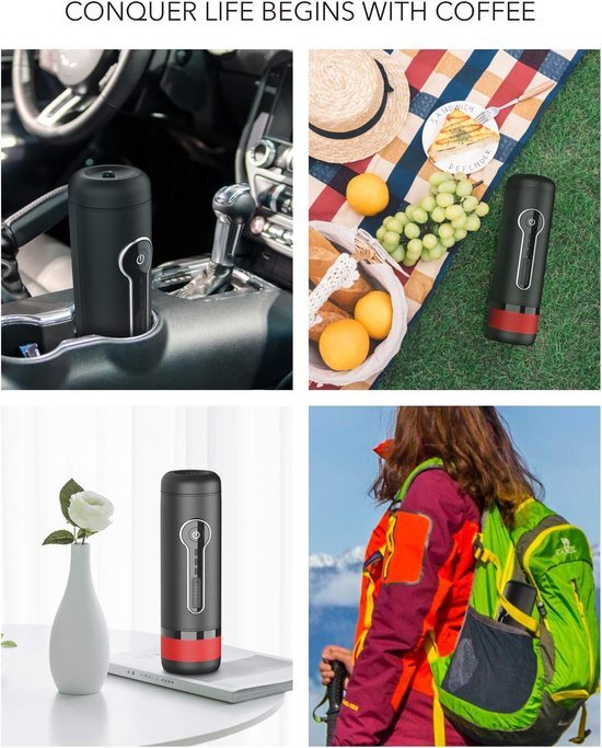 CONQUECO Portable Espresso Machine Coffee Maker 12V Travel Coffee ...