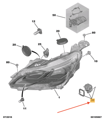 PEUGEOT 3008 Front Left Headlight Repair Kit 1616878980 NEW GENUINE | eBay