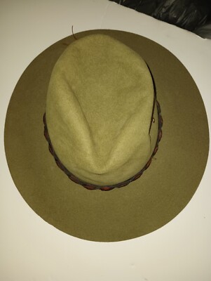 Akubra Coolabah Country 54 Green Hat Australian Made Pur Felt Crocodile ...